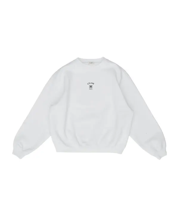 Celine Loose Sweatshirt In Cotton Fleece - Grey/black