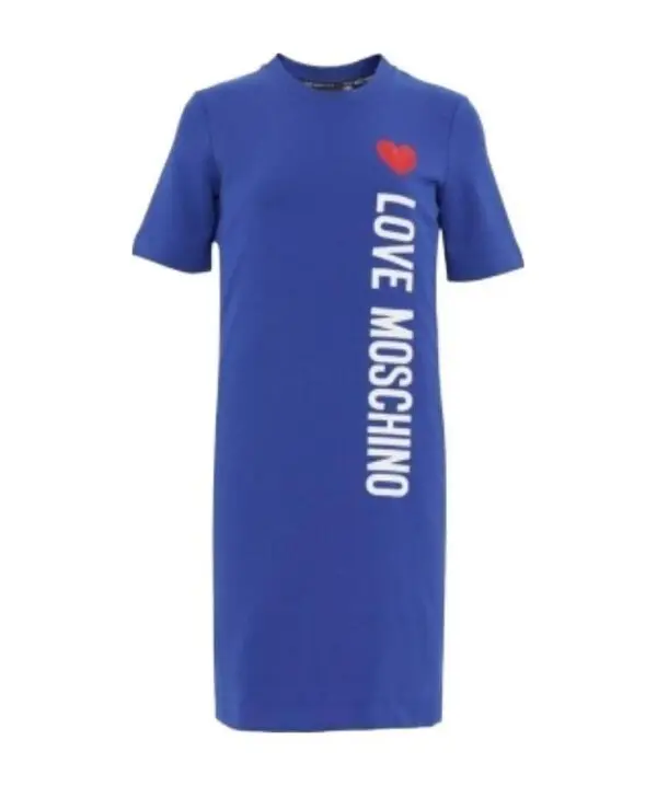 Moschino Printed Round Neck Short Sleeve Dress