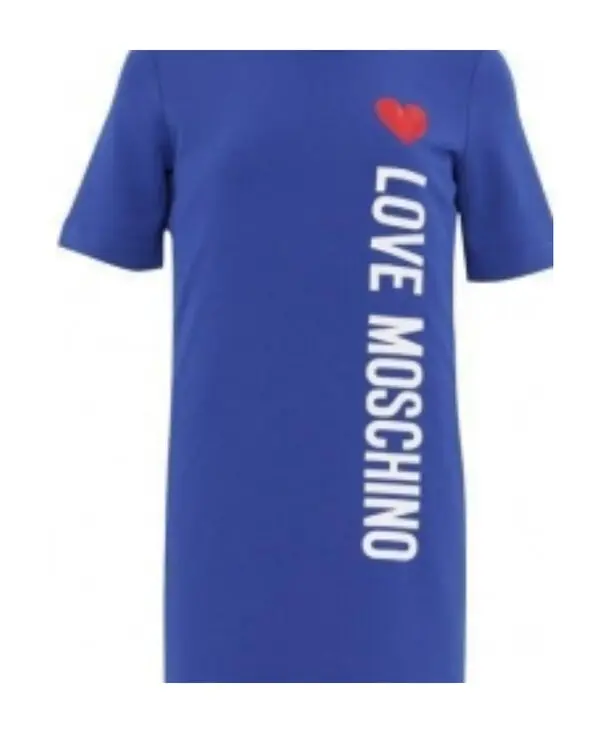 Moschino Printed Round Neck Short Sleeve Dress