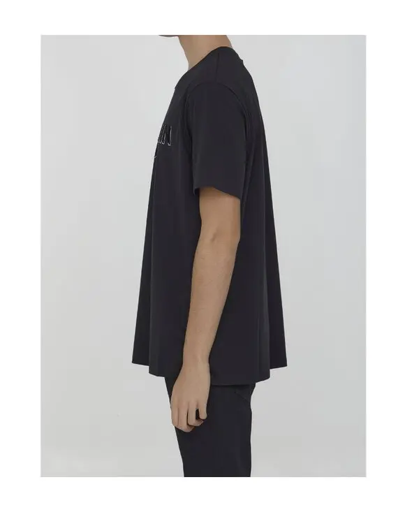 Balmain Logo Printed Crewneck T-shirt - Black