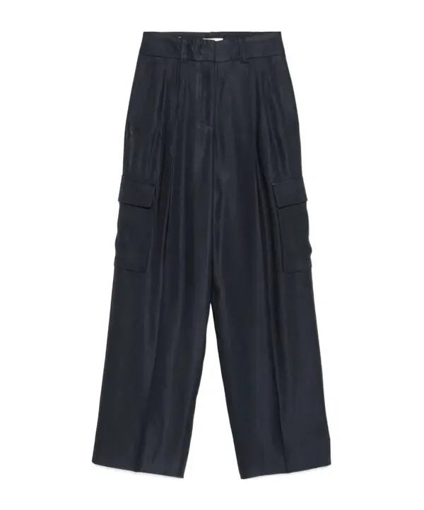 Peserico Pleated Cargo Trousers - Blue