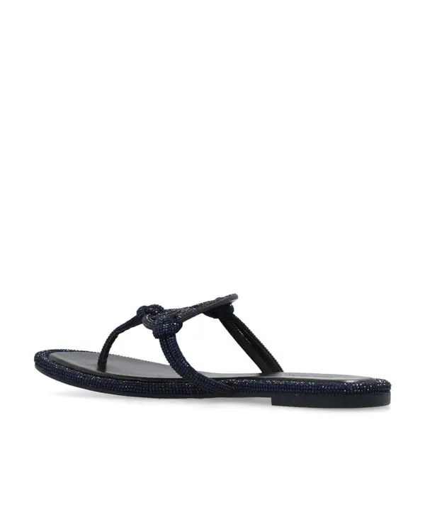 Tory Burch Miller Pavé Crystal-embellished Thong Sandals - Black