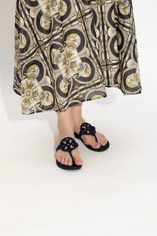 Tory Burch Miller Pavé Crystal-embellished Thong Sandals - Black