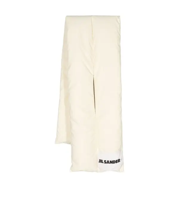 JIL SANDER Logo-patch Padded Scarf - White