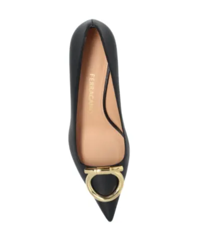 FERRAGAMO 40mm Gancini Pointed-toe Pumps - Black