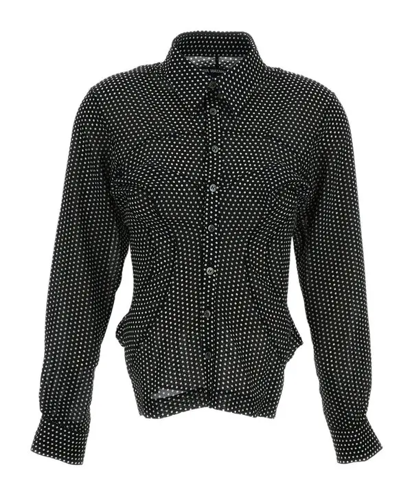 Junya Watanabe Polka Dot Long Sleeve Shirt - Black