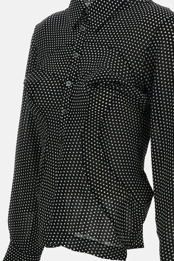 Junya Watanabe Polka Dot Long Sleeve Shirt - Black