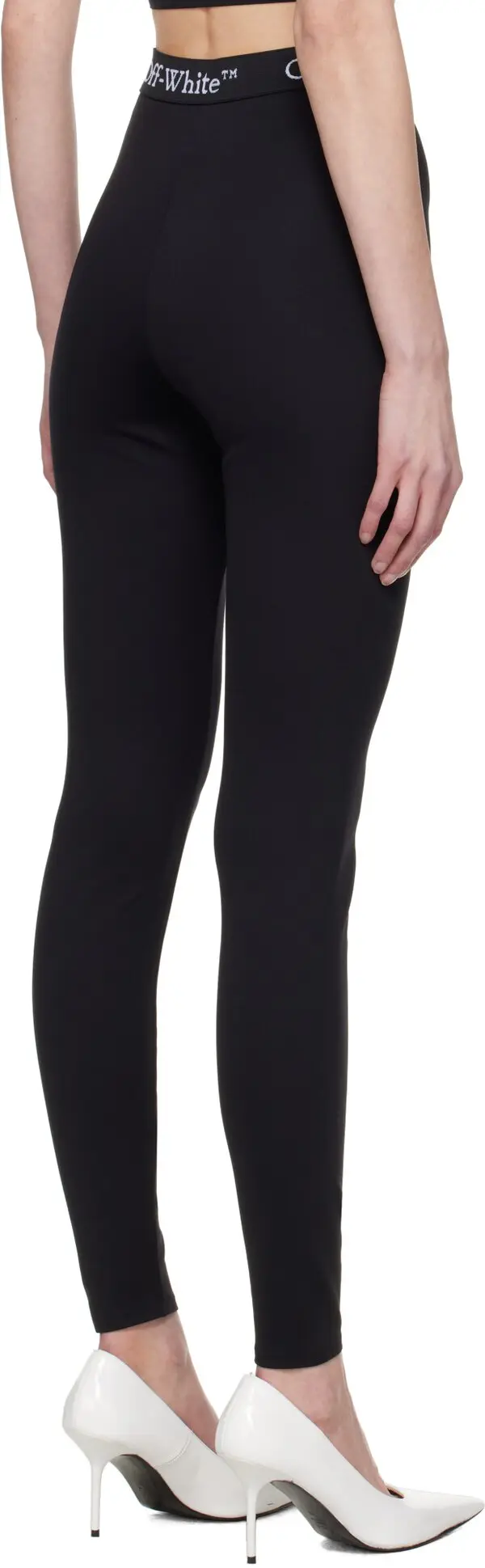 Off-White Logo Waistband Leggings - Black