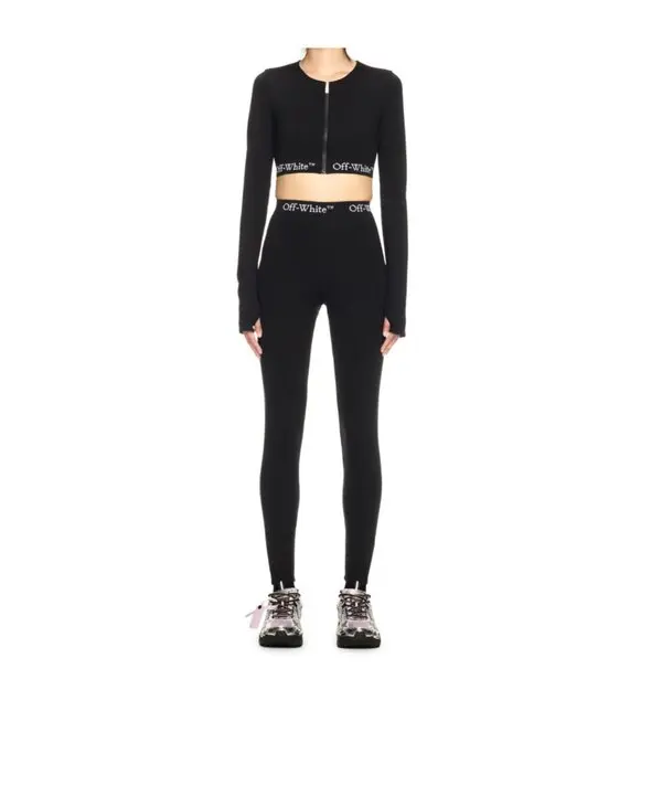 Off-White Logo Waistband Leggings - Black