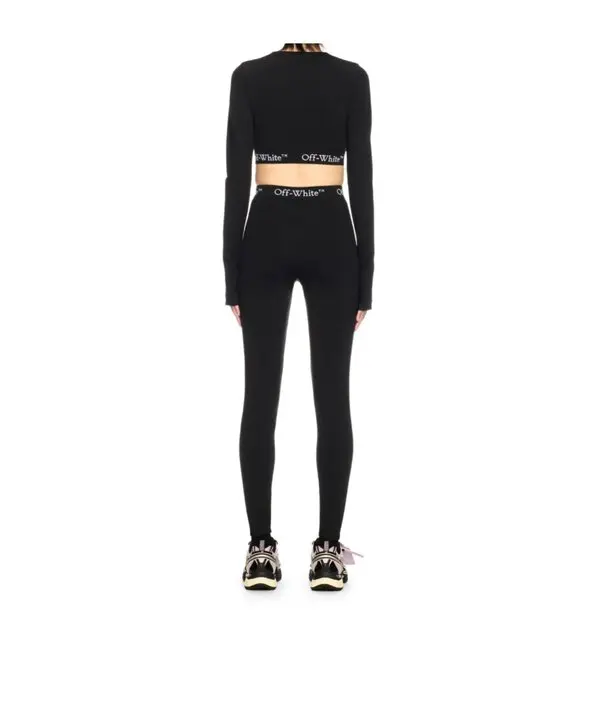 Off-White Logo Waistband Leggings - Black