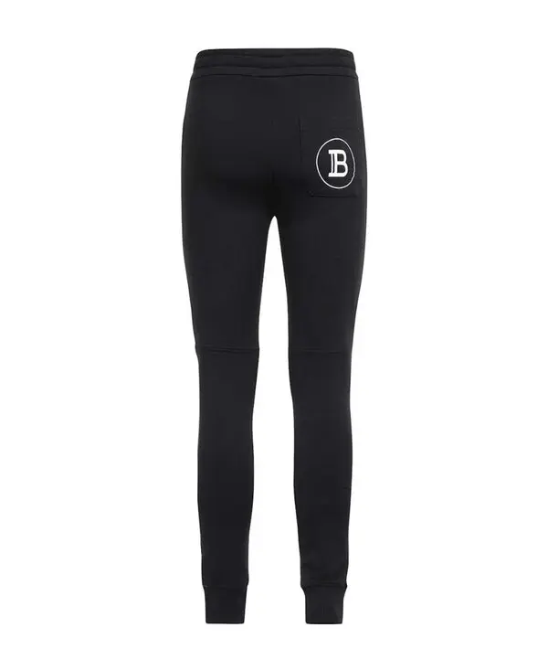 Balmain Logo Printed Cotton Jogging Bottoms - Black