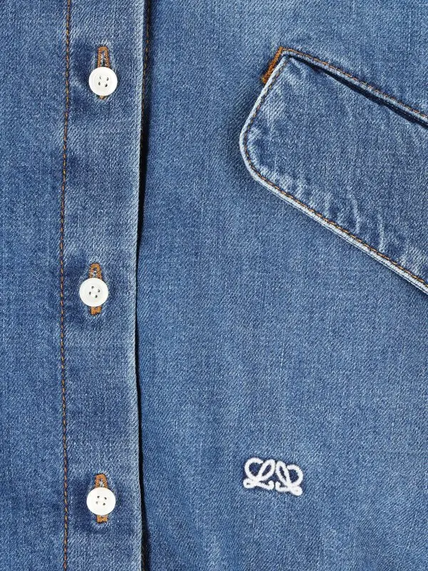 Loewe Embroidered Logo Denim Shirt