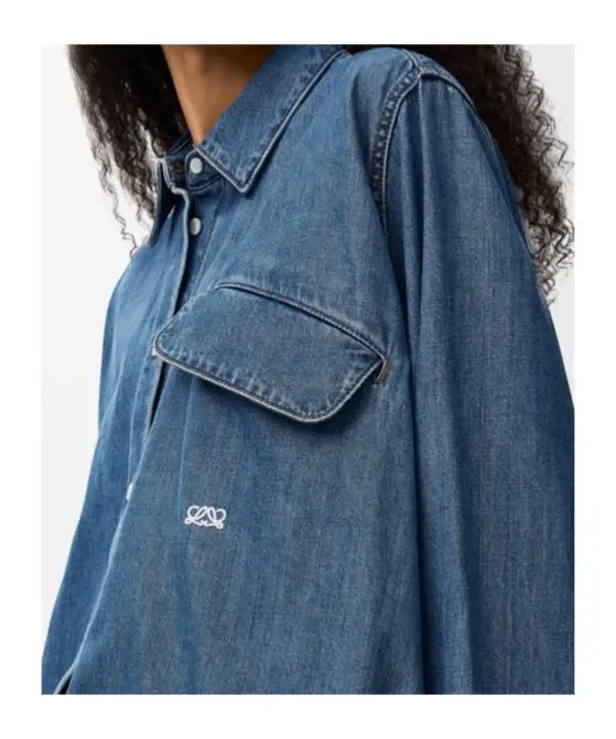 Loewe Embroidered Logo Denim Shirt