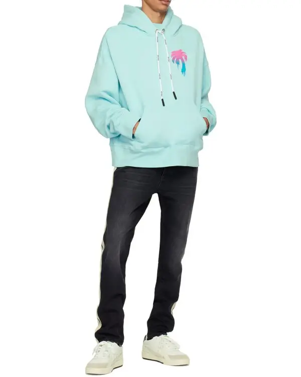 Palm Angels Palm Tree Printed Hoodie - Blue