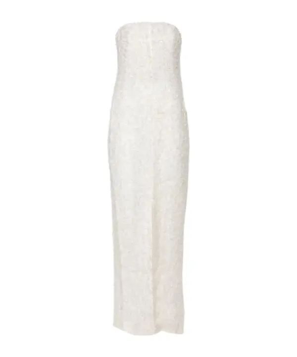 TOTEME Strapless Textured Front-slit Dress - Ecru