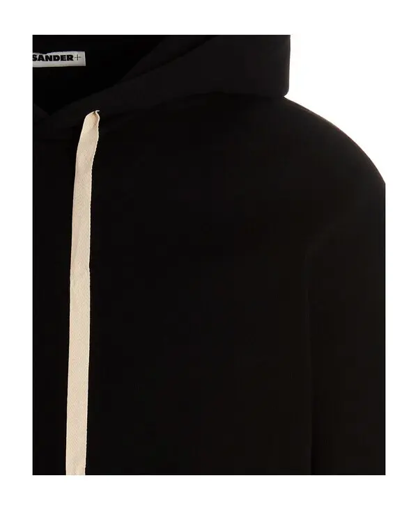 JIL SANDER Logo Patch Long-sleeve Hoodie - Black