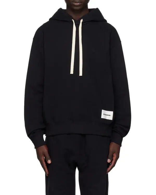 JIL SANDER Logo Patch Long-sleeve Hoodie - Black