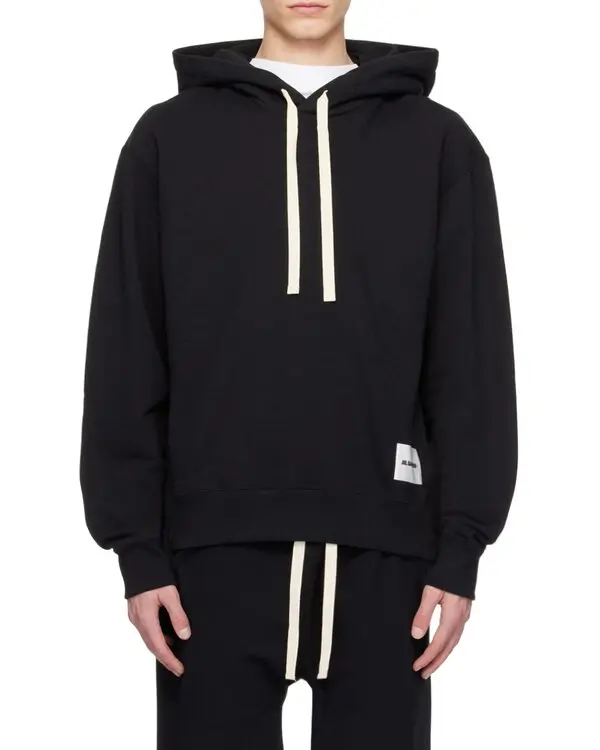 JIL SANDER Logo Patch Long-sleeve Hoodie - Black