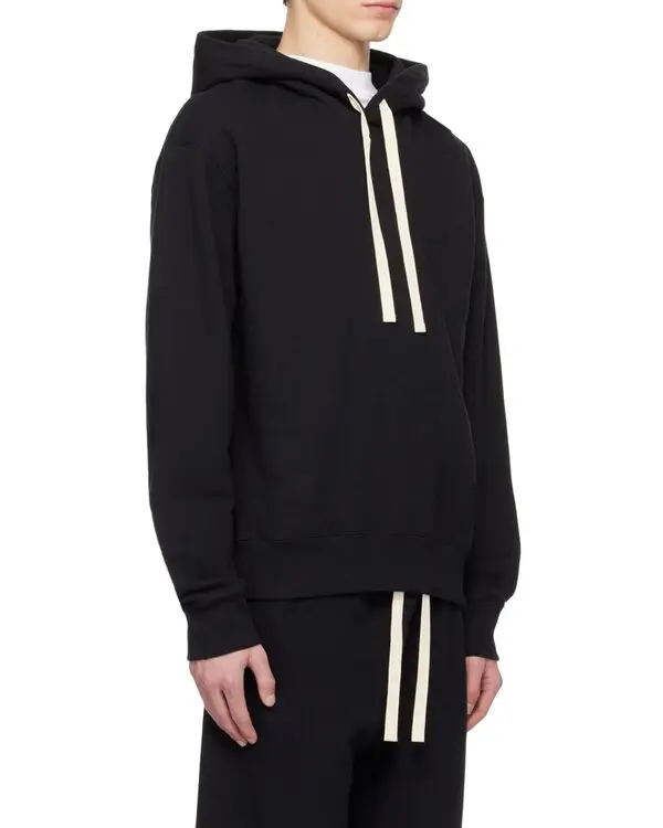 JIL SANDER Logo Patch Long-sleeve Hoodie - Black