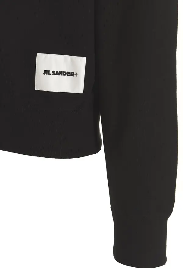 JIL SANDER Logo Patch Long-sleeve Hoodie - Black
