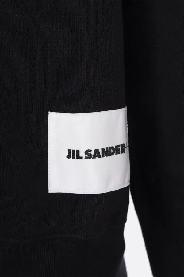 JIL SANDER Logo Patch Long-sleeve Hoodie - Black