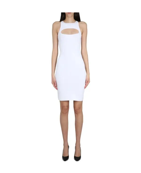 Dsquared2 Cut-out Detailed Knitted Sleeveless Dress - White