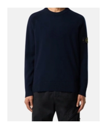 Stone Island Compass Badge Crewneck Jumper - Navy