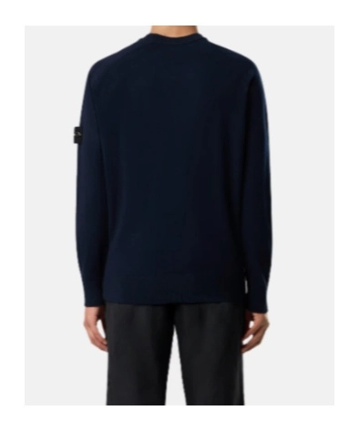 Stone Island Compass Badge Crewneck Jumper - Navy