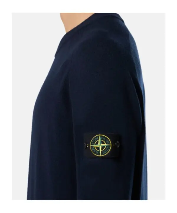 Stone Island Compass Badge Crewneck Jumper - Navy