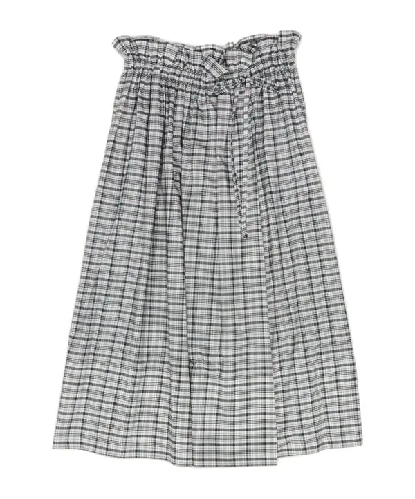 JIL SANDER Checked Midi Skirt - Gray