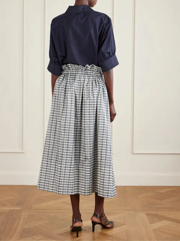 JIL SANDER Checked Midi Skirt