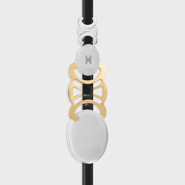 Celine Signature Belt 18mm In Taurillon Leather