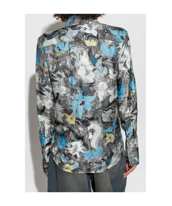 Tory Burch Graphic Printed Long Sleeve Shirt
