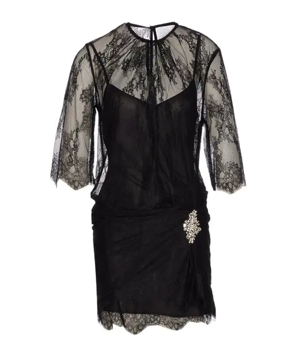 Liu Jo Lace Embellished Mini Dress - Black