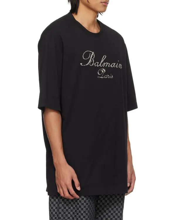 Balmain Logo Embellished Crewneck T-shirt