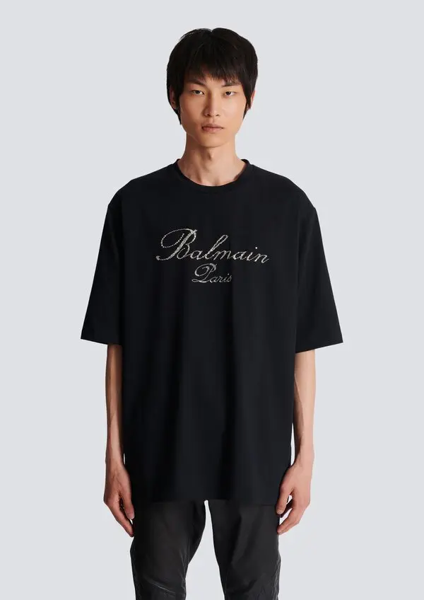 Balmain Logo Embellished Crewneck T-shirt