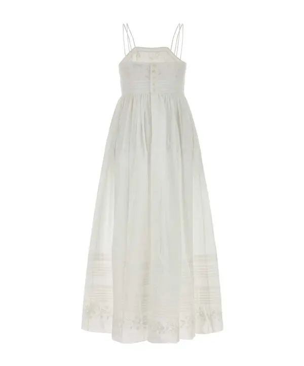 BODE Chamomile Embroidered Spaghetti Strap Dress