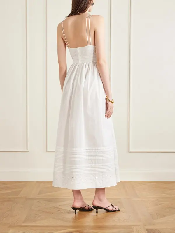 BODE Chamomile Embroidered Spaghetti Strap Dress