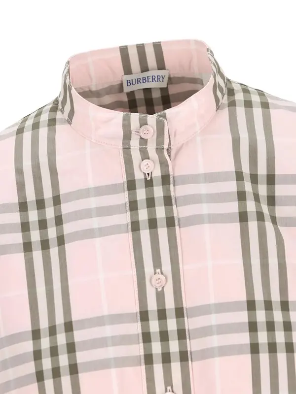 Burberry Checked Drawcord Waist Mini Dress - Mallow Powder