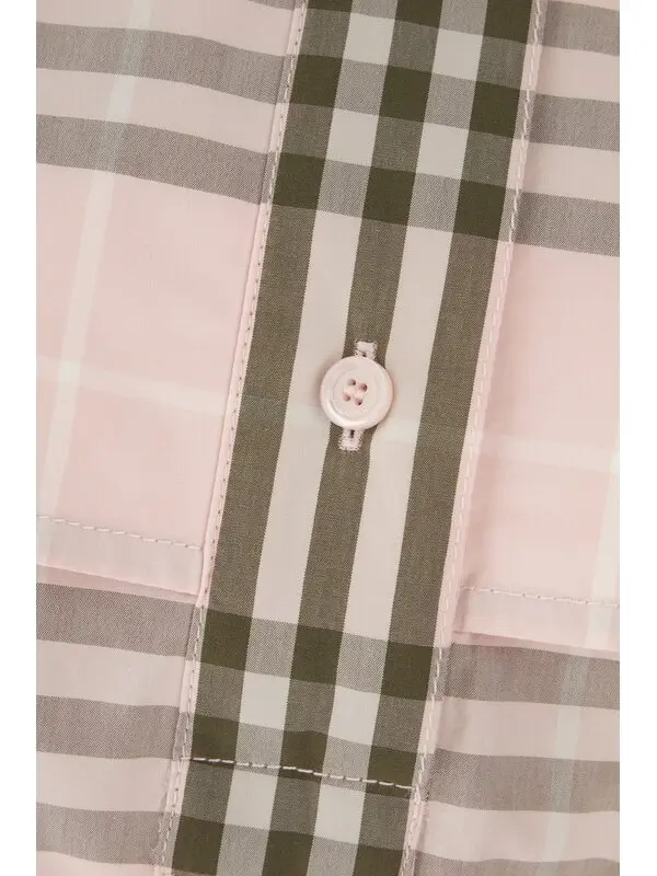 Burberry Checked Drawcord Waist Mini Dress - Mallow Powder
