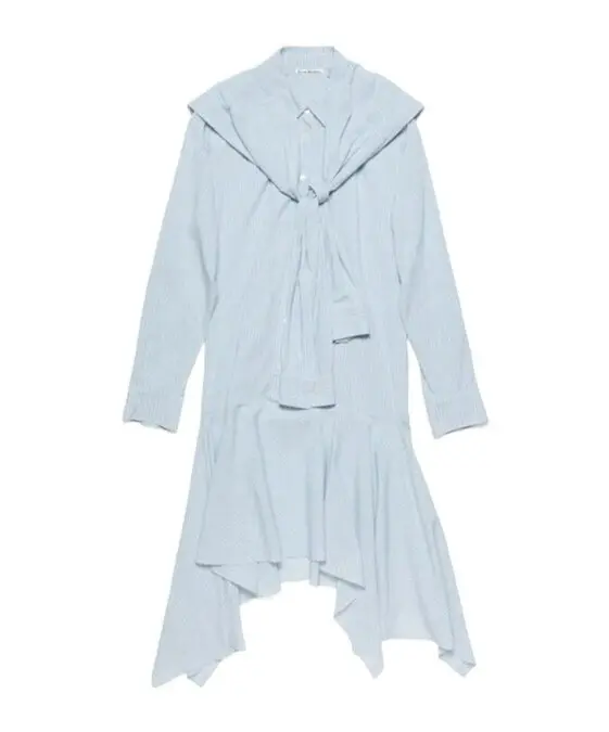 Acne Studios Striped Midi Dress - White