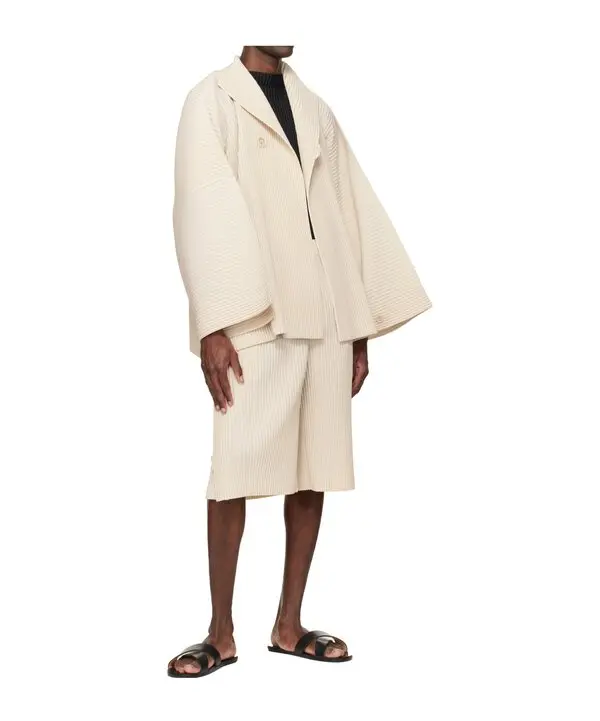 Issey Miyake Homme Plissé Pleated Shorts - Off-white