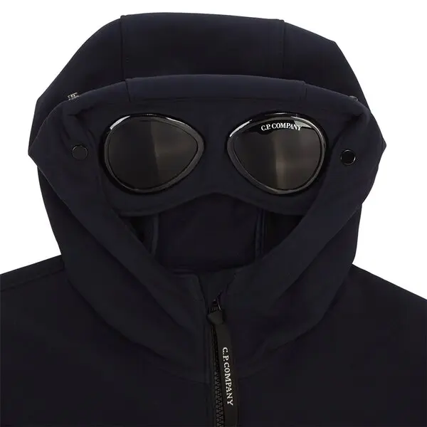 C.P. COMPANY Long Sleeve Zip Jacket With Goggles - Black