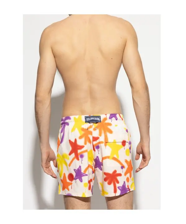 PALM ANGELS X VILEBREQUIN Graphic Printed Swim Shorts - White