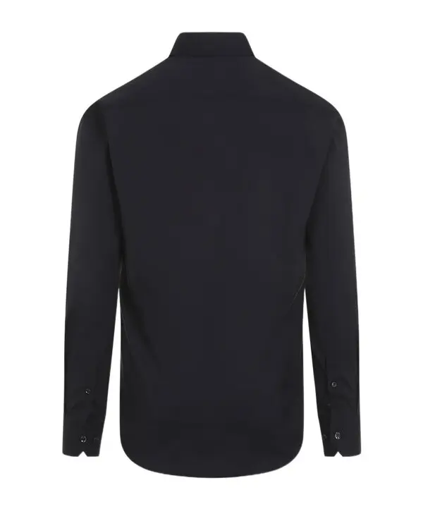 Giorgio Armani Curved Hem Poplin Shirt - Deep Navy