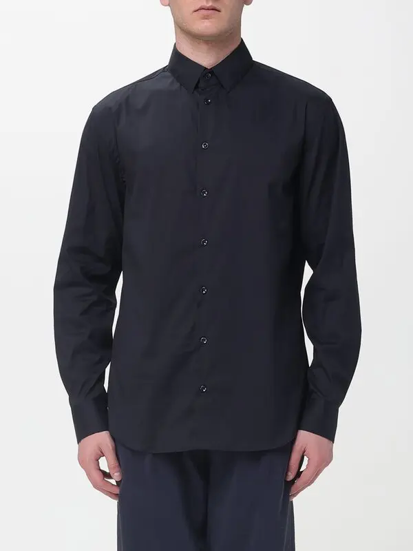 Giorgio Armani Curved Hem Poplin Shirt - Deep Navy