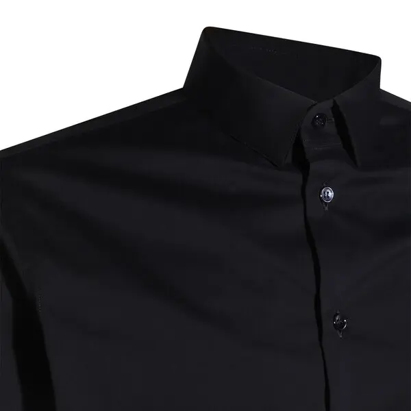Giorgio Armani Curved Hem Poplin Shirt - Deep Navy