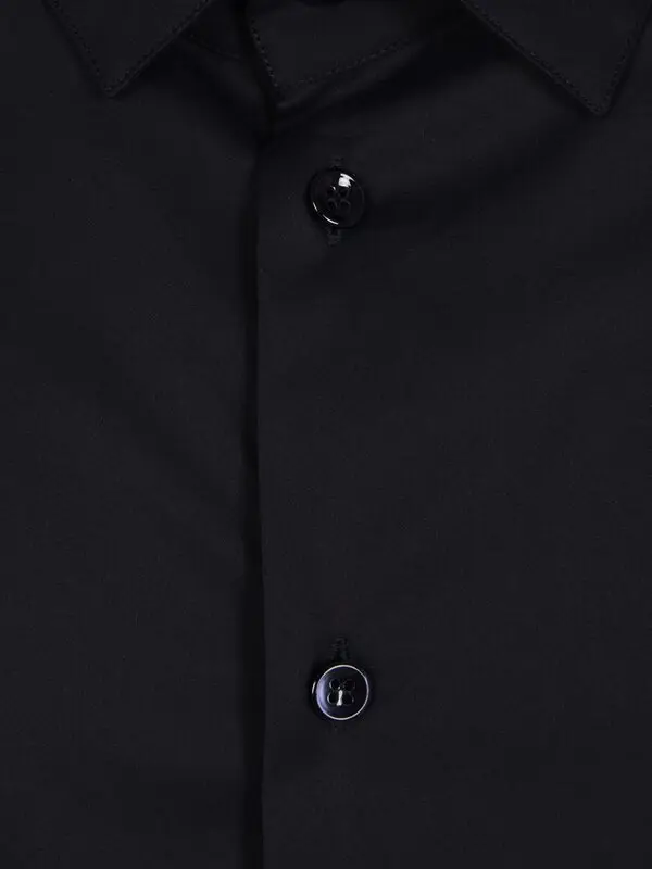 Giorgio Armani Curved Hem Poplin Shirt - Deep Navy