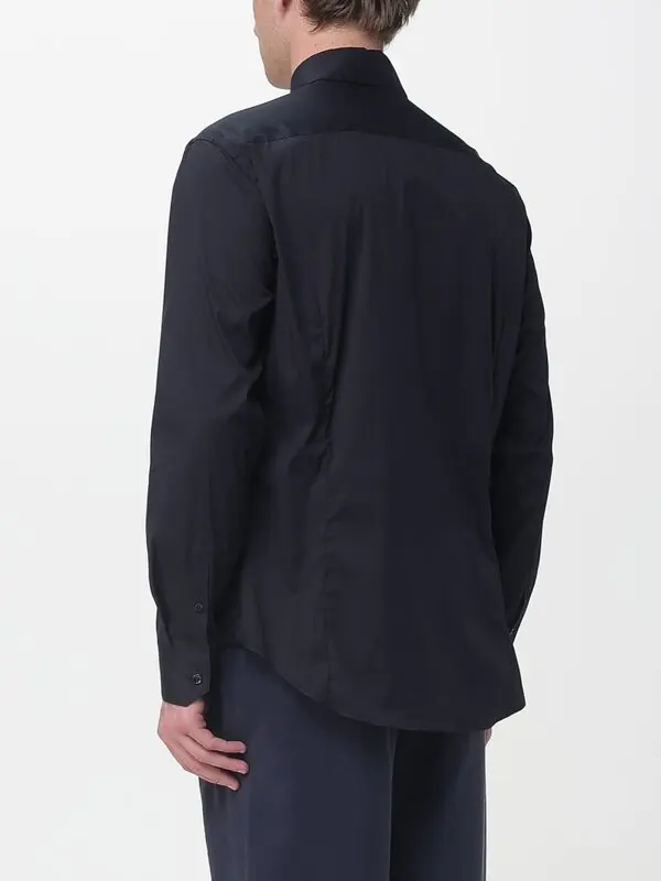 Giorgio Armani Curved Hem Poplin Shirt - Deep Navy
