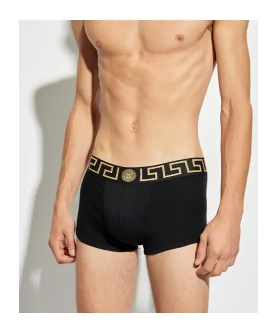 Versace Greca-border Three-pack Boxer Briefs - Black